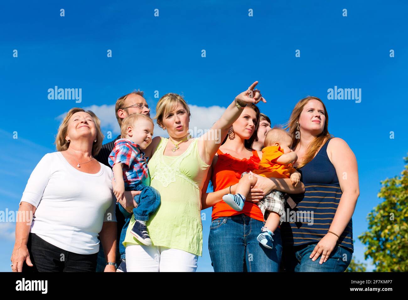 Family and multi-generation - mother, father, children and grandmother ...