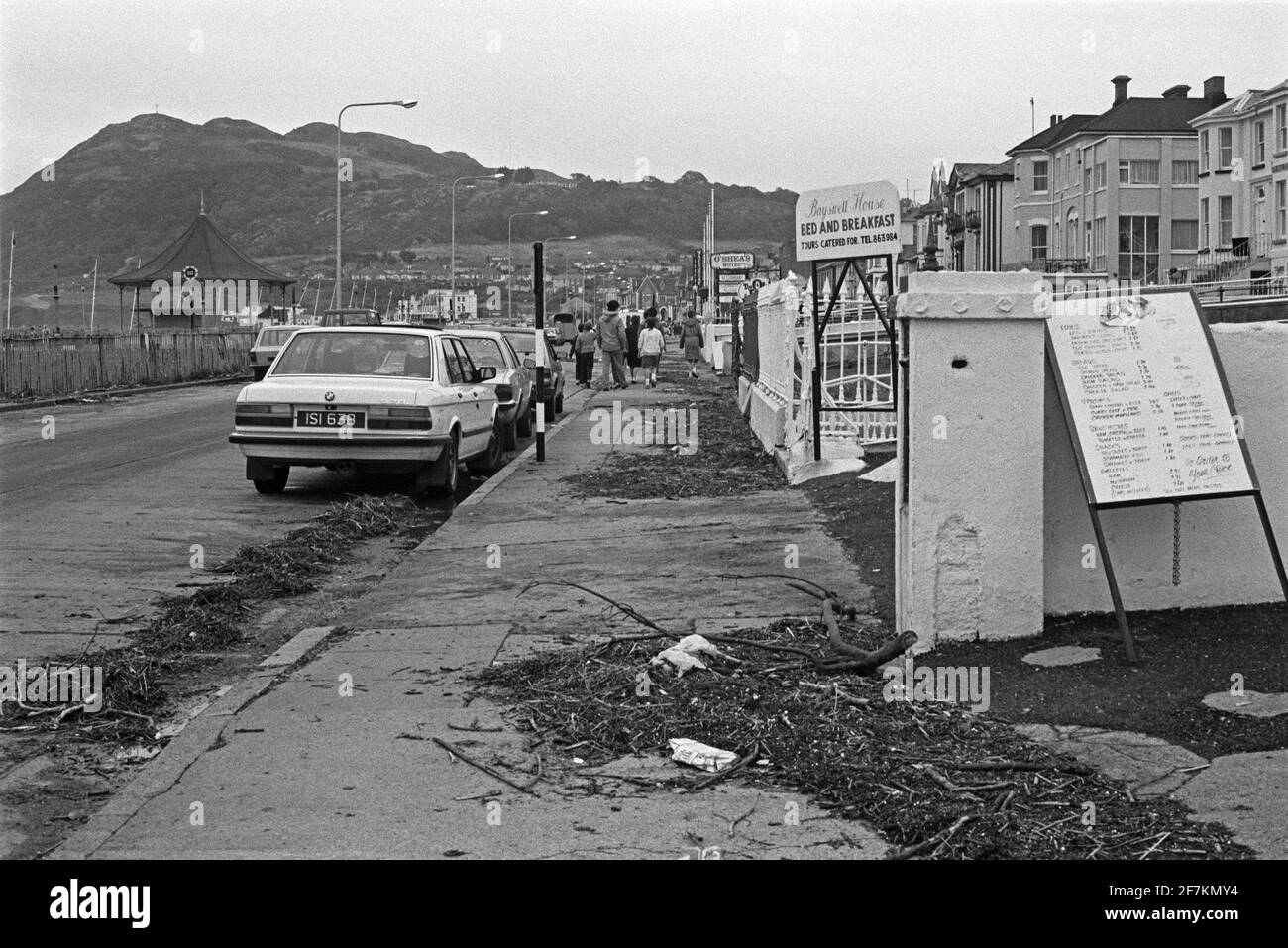 seafront after a heavy storm, August 26, 1986, Bray, County Wicklow ...
