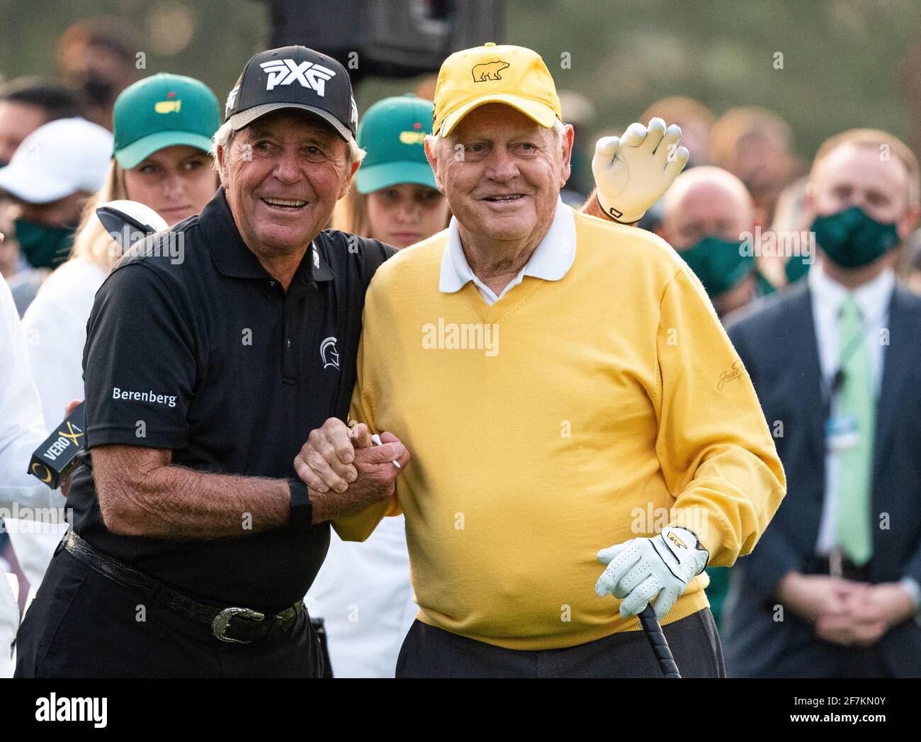 Augusta, United States. 08th Apr, 2021. Gary Player and Jack Nicklaus ...