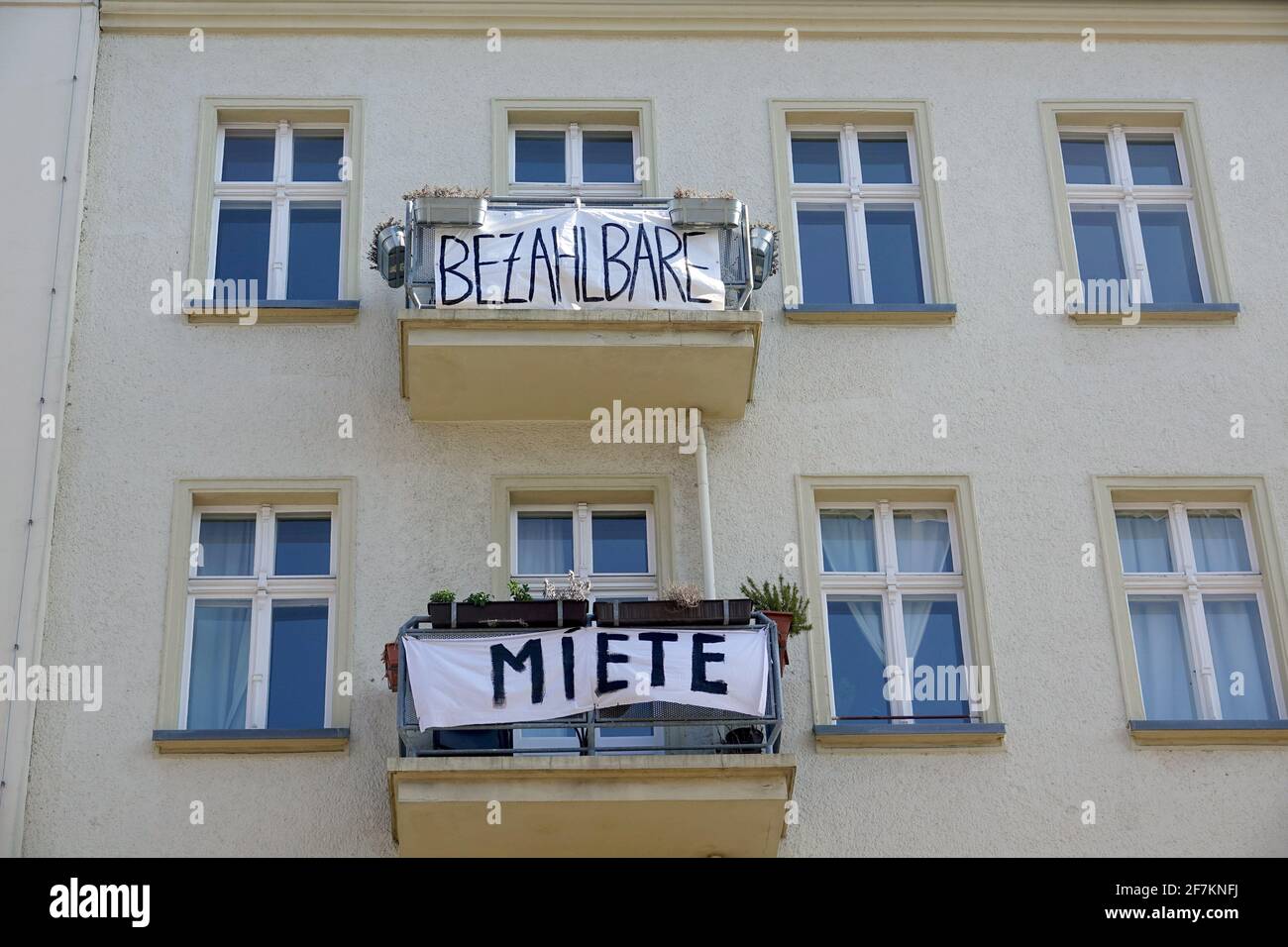 Berlin, Germany. 30th Mar, 2021. Protest posters with various slogans ...