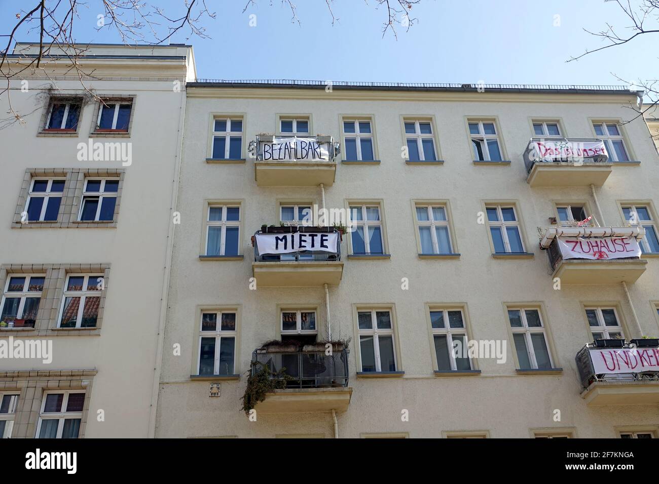 Berlin, Germany. 30th Mar, 2021. Protest posters with various slogans ...