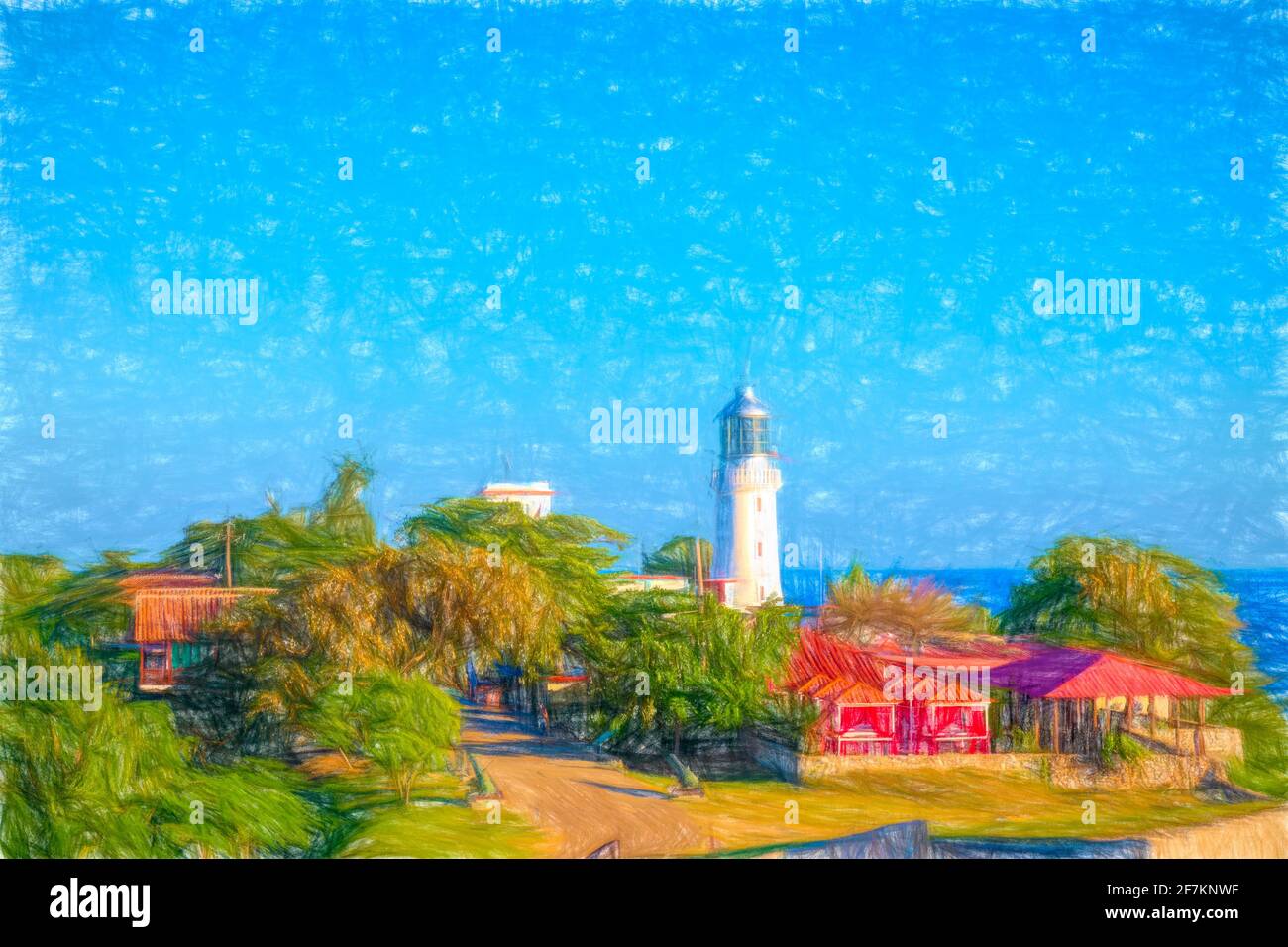 Lighthouse tower in Santiago de Cuba coastline, Cuba Stock Photo - Alamy