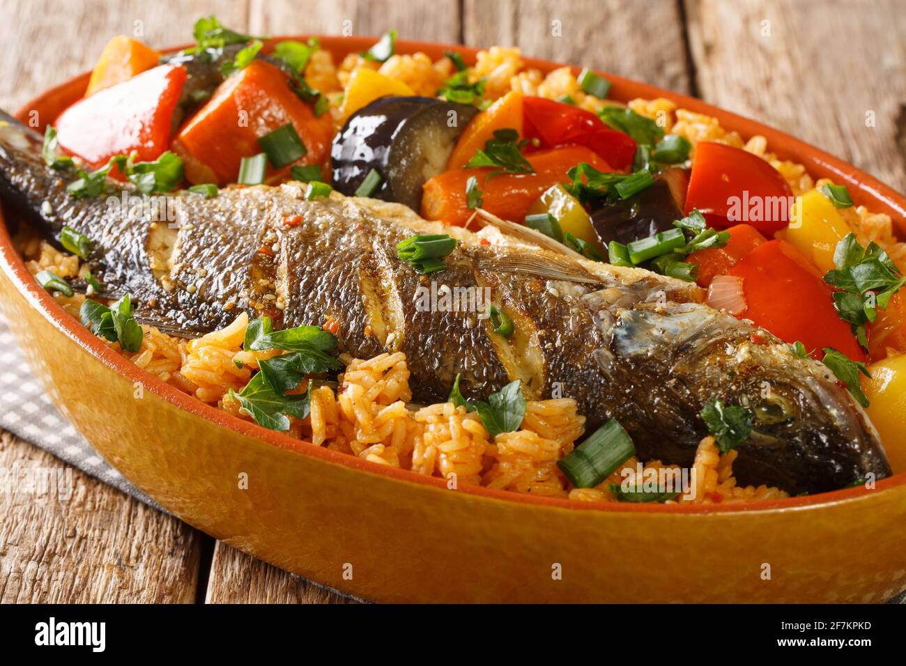 Senegalese Thieboudienne it is a preparation of fresh fish, and rice ...