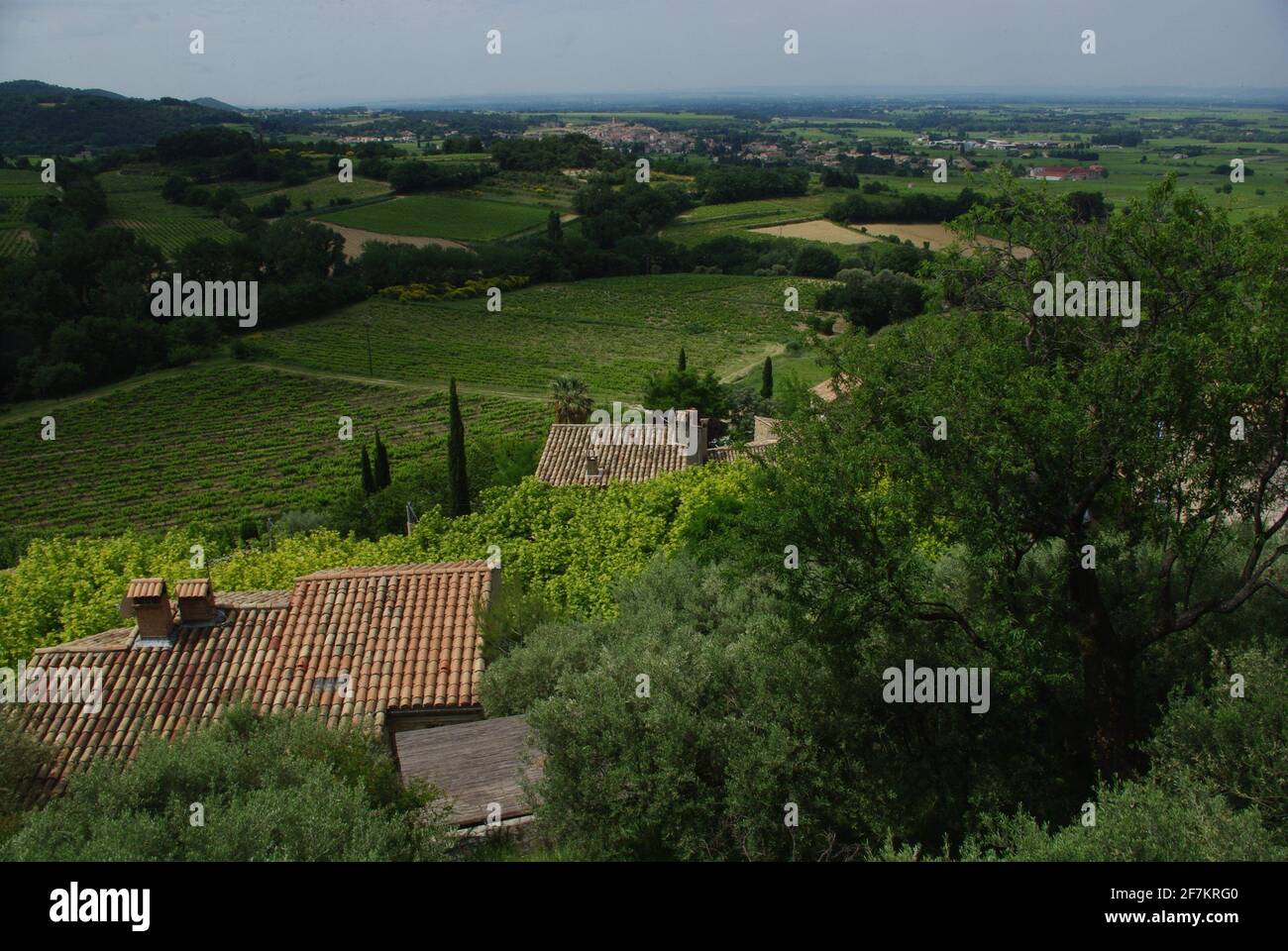 View from above the artist's village of Seguret, Provence, France Stock ...