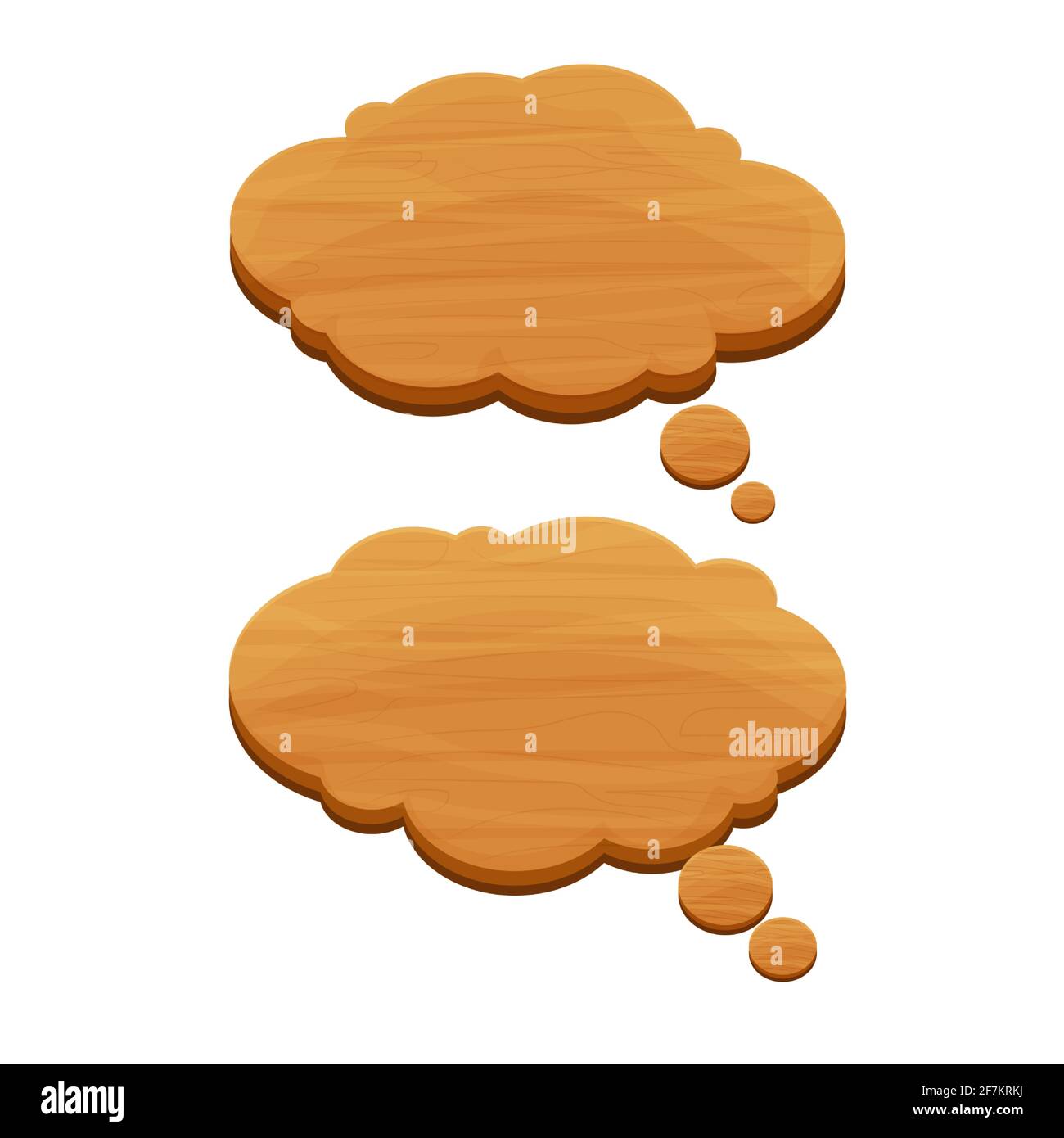 Set wooden banners, bubbles in cartoon style with place for text for ...