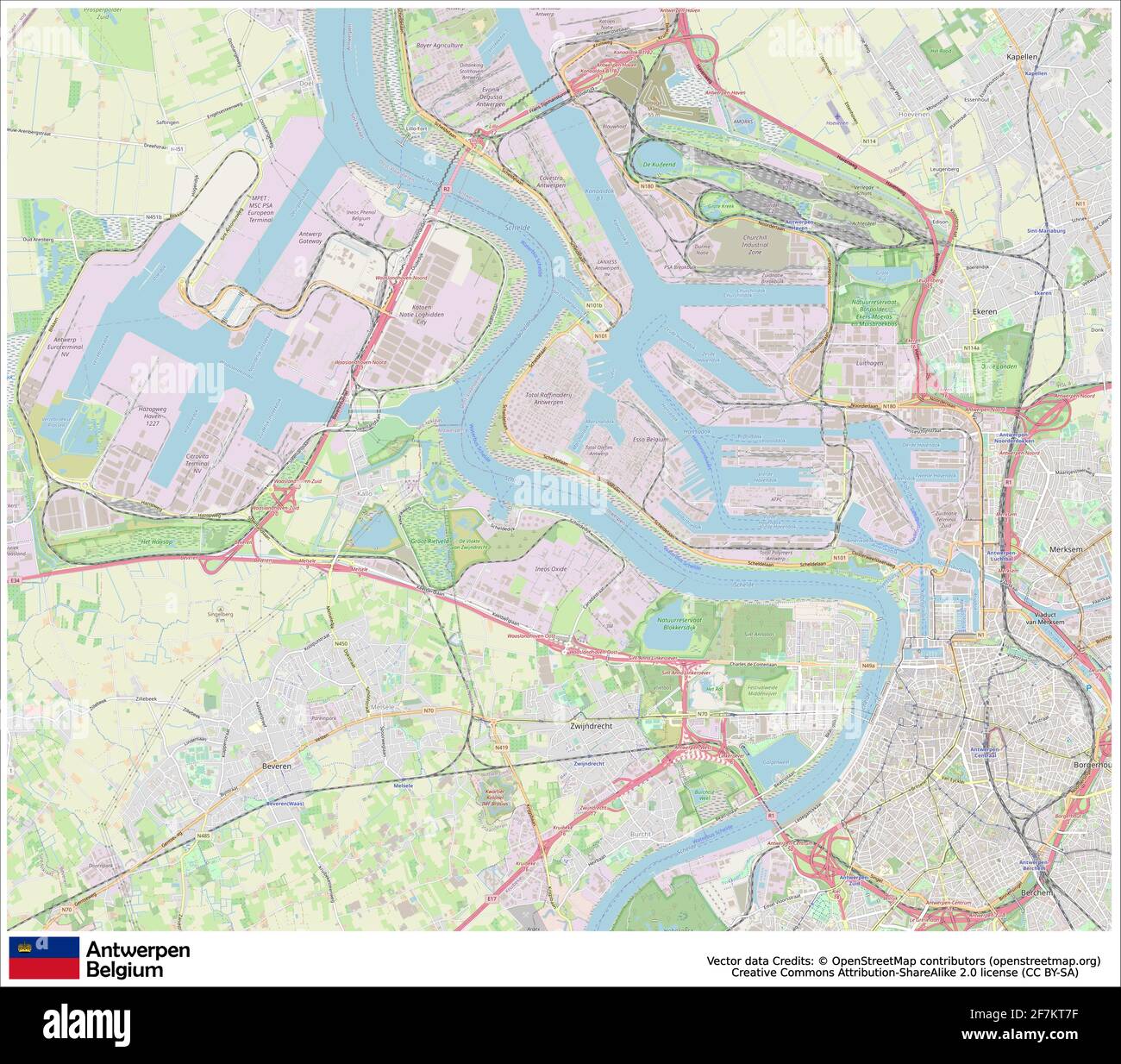 Antwerpen map Stock Vector Images - Alamy