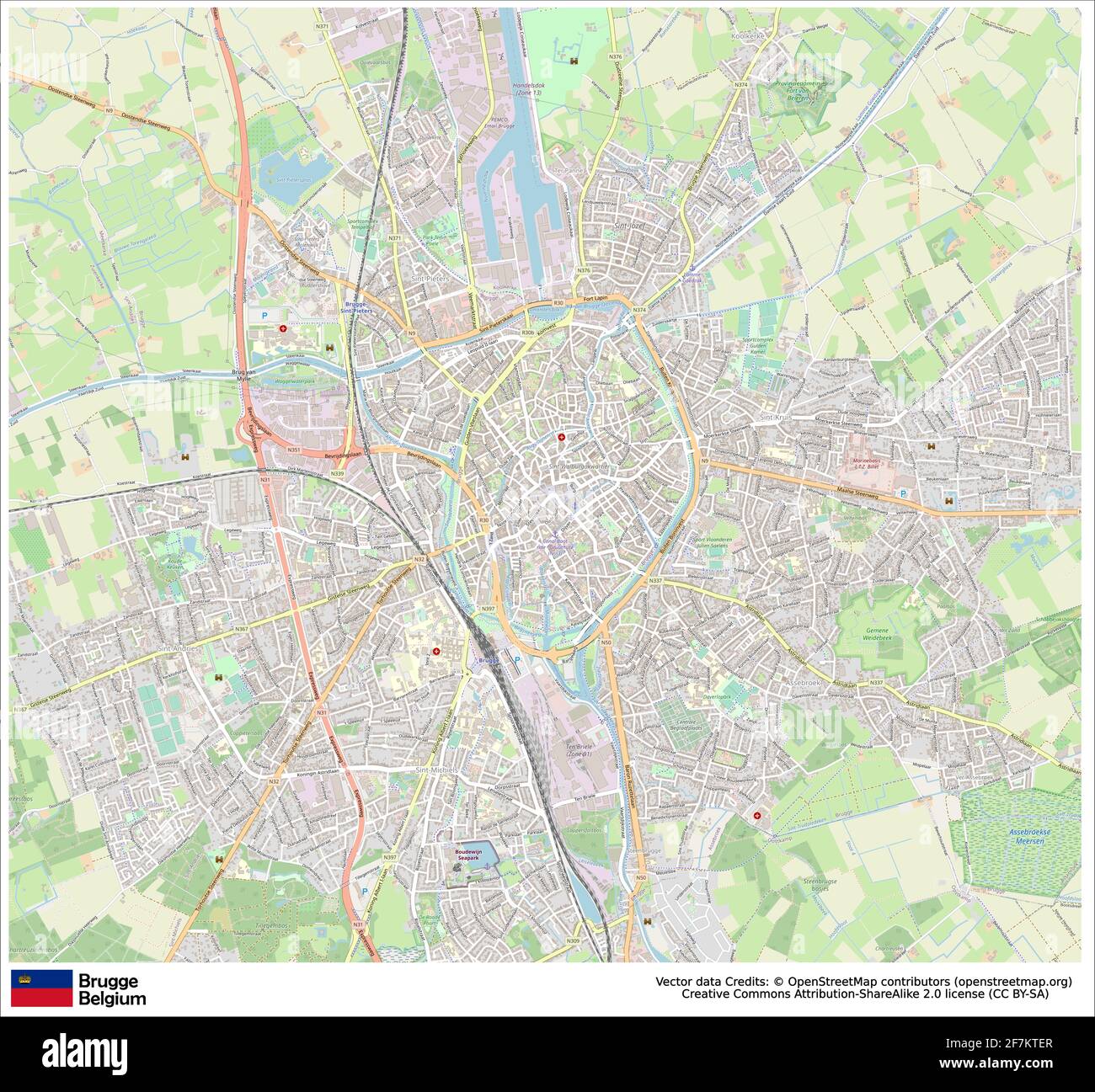 Brugge map Stock Vector Images - Alamy