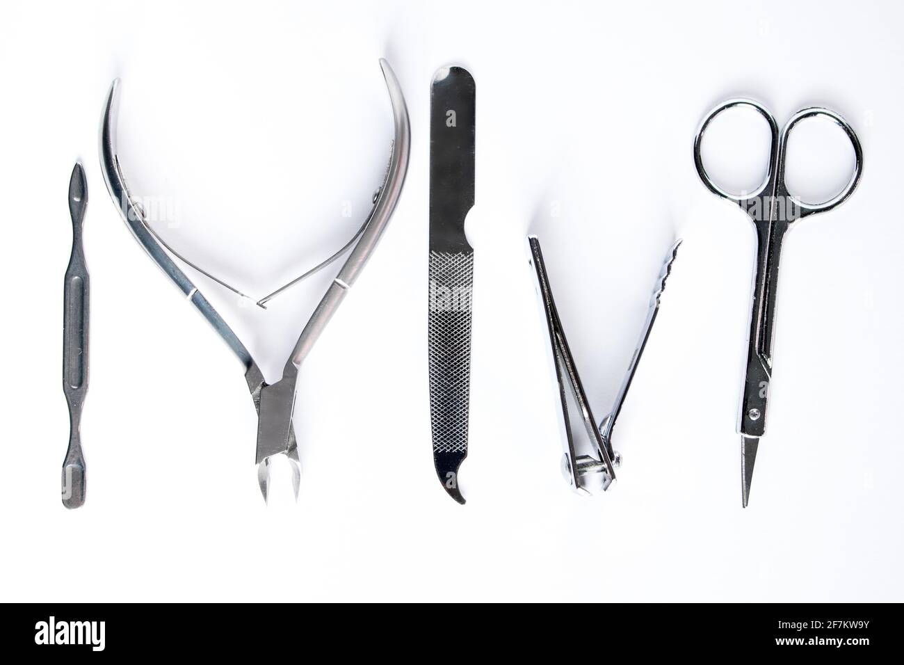 Tools for manicure and nail care on a white background Stock Photo - Alamy