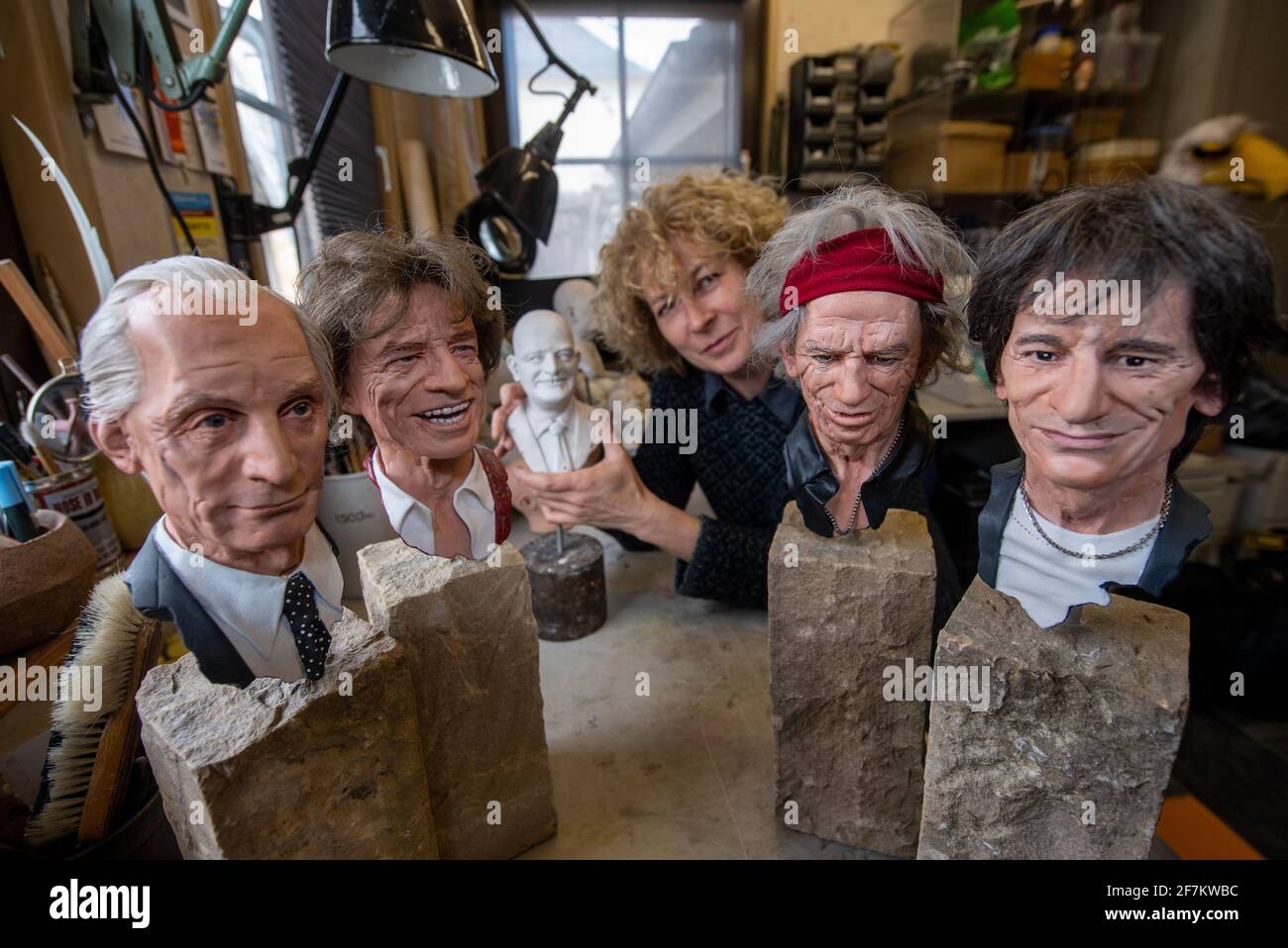 Lichtenstein, Germany. 08th Apr, 2021. In her workshop in Lichtenstein ...