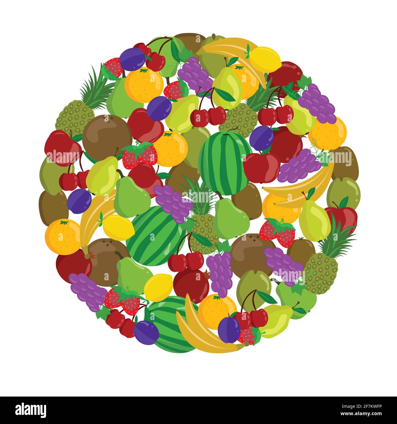 Fruits group cartoon illustration Stock Vector Images - Alamy