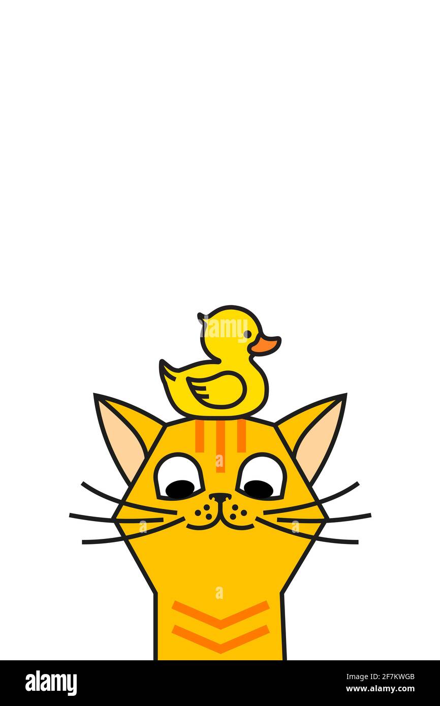 Cat with toy white background Stock Vector Images - Alamy