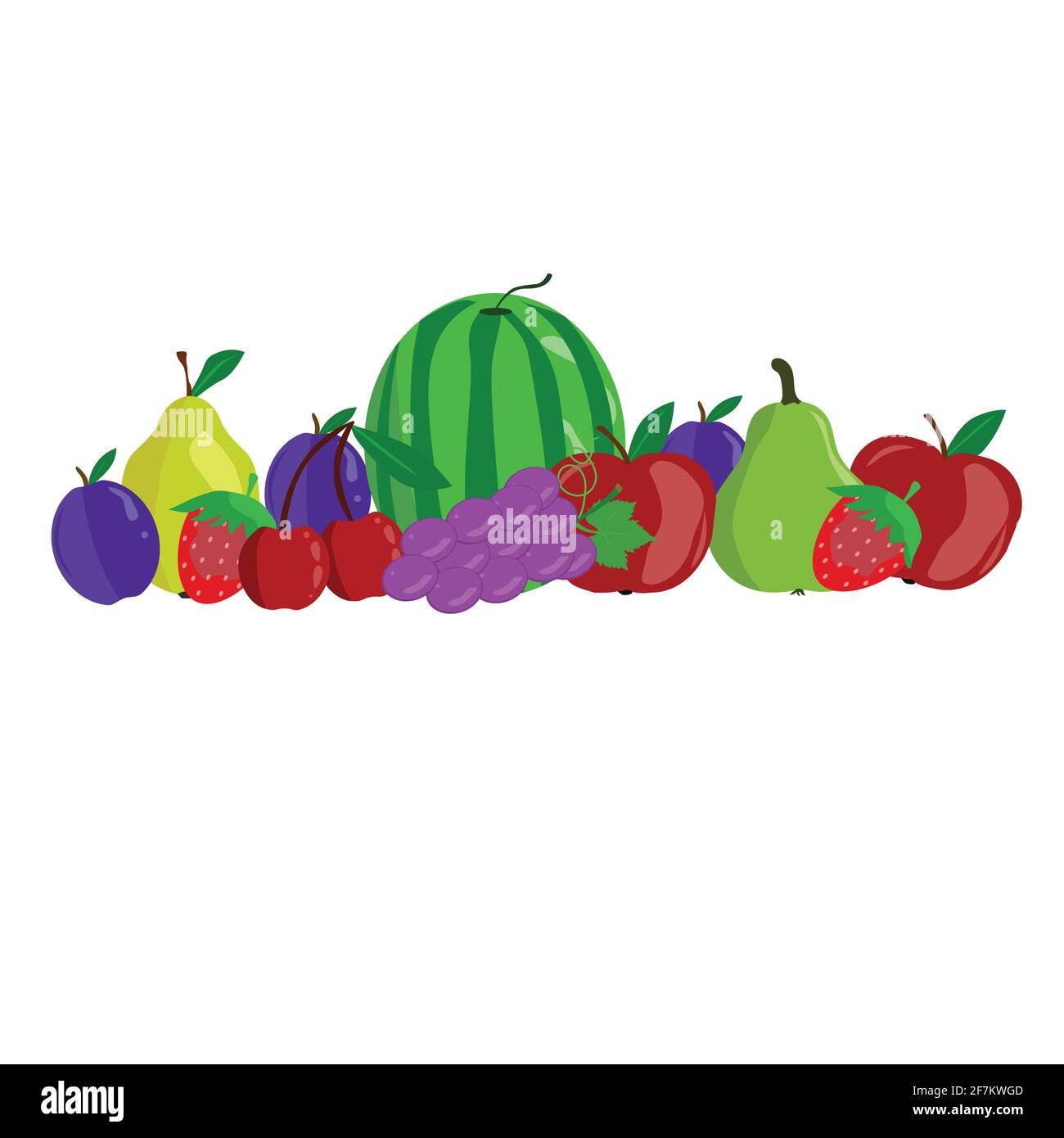 Group of fruits flat design, scalable to any size vector Stock Vector ...