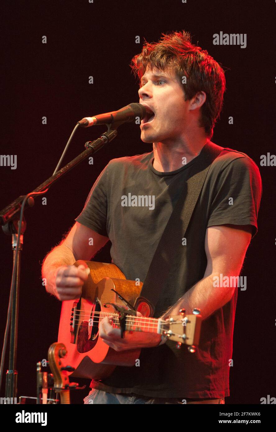 Seth Lakeman performing at the Larmer Tree festival, UK, July 17, 2011 ...