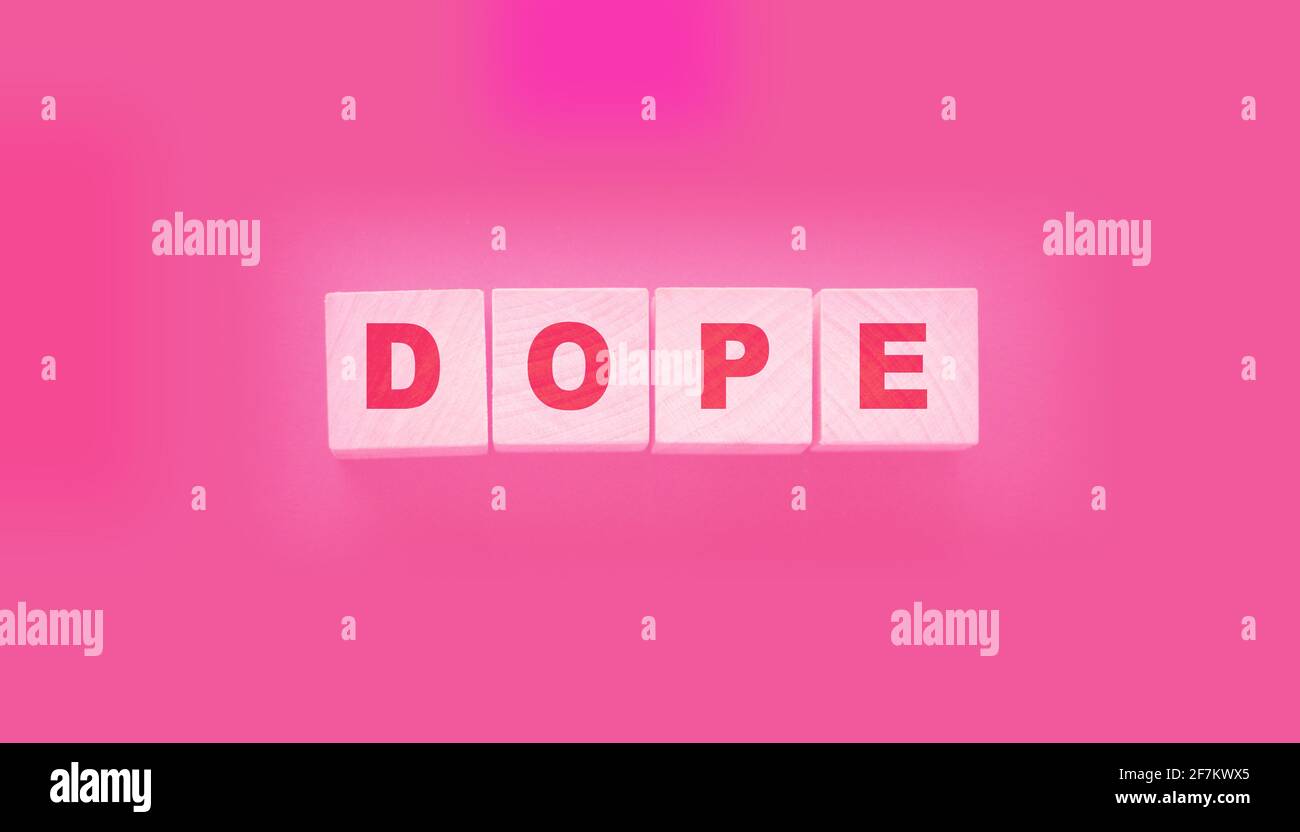 Dope word on wooden blocks. Addictions concept. Healthcare concept ...