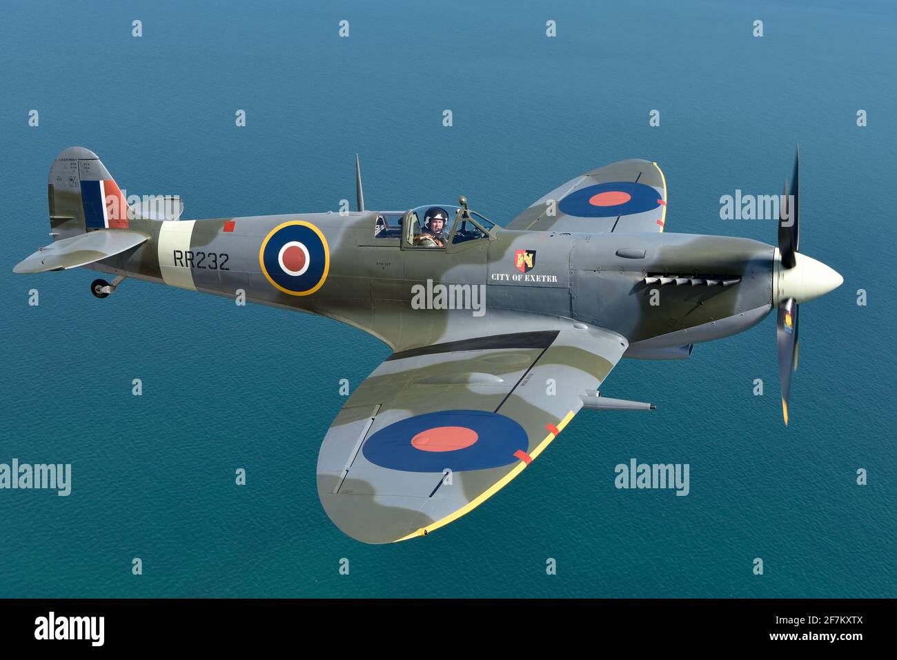 Air to Air with a Spitfire over the sea Stock Photo - Alamy