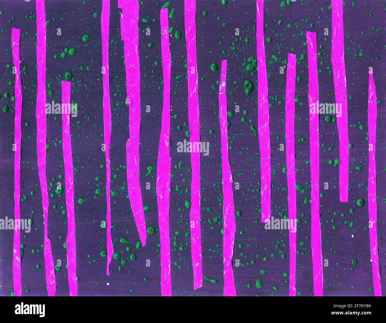 Contemporary abstract art illustration. Vertical paper strips and color ...