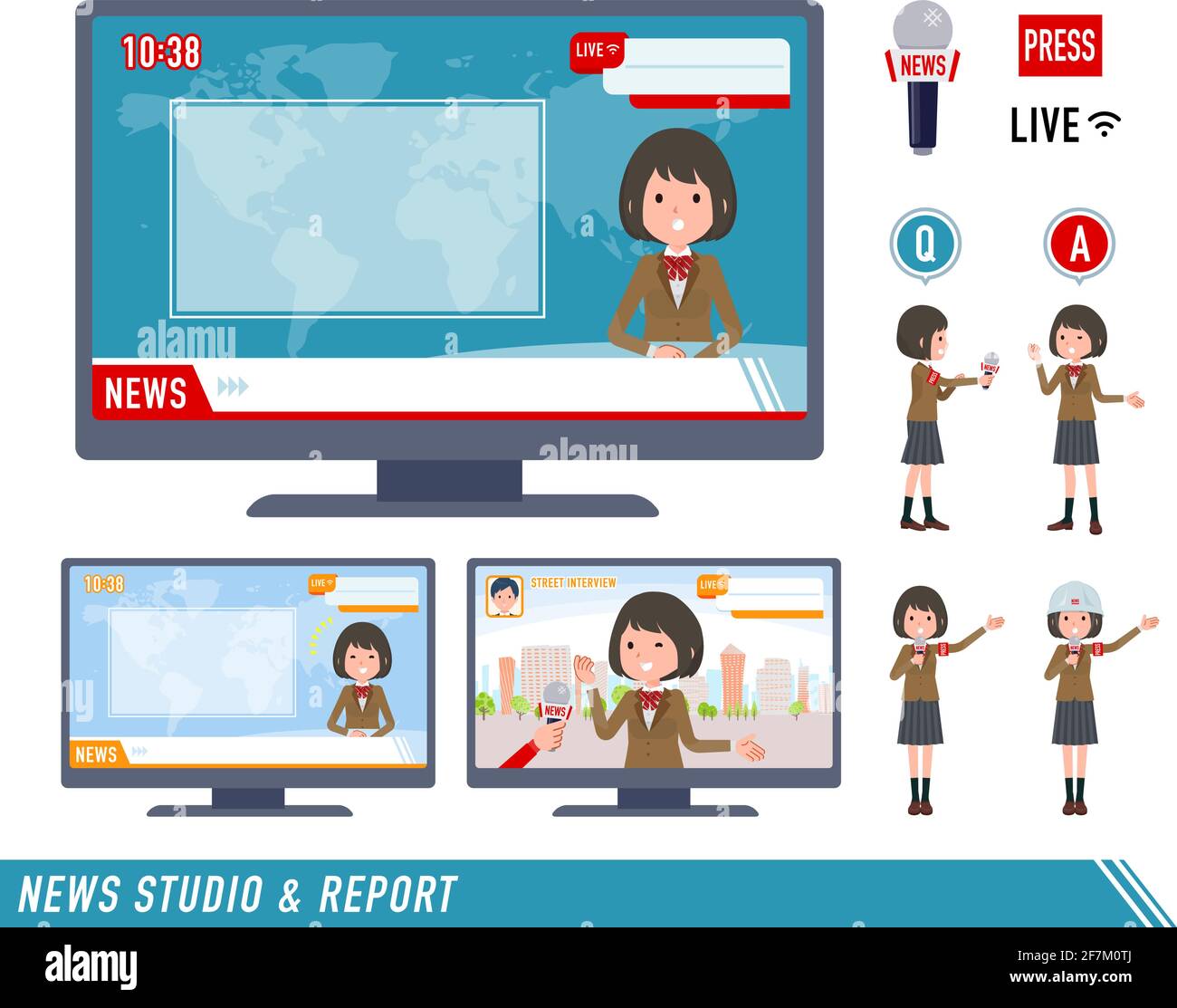 High school news program Stock Vector Images - Alamy