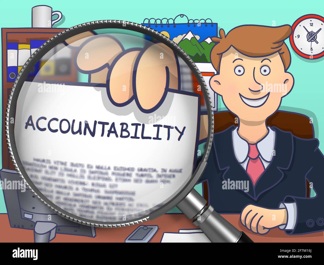 Man Showing Paper with Concept Accountability. Closeup View through ...