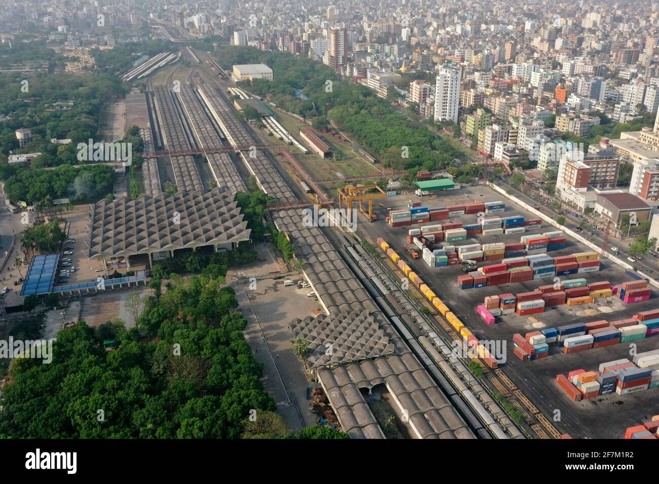 Dhaka, Bangladesh - April 05, 2021: Kamalapur Railway Station is the ...