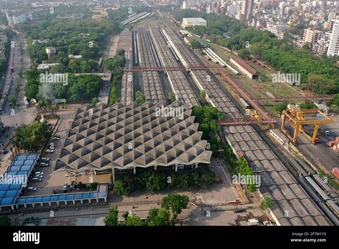 Dhaka, Bangladesh - April 05, 2021: Kamalapur Railway Station is the ...