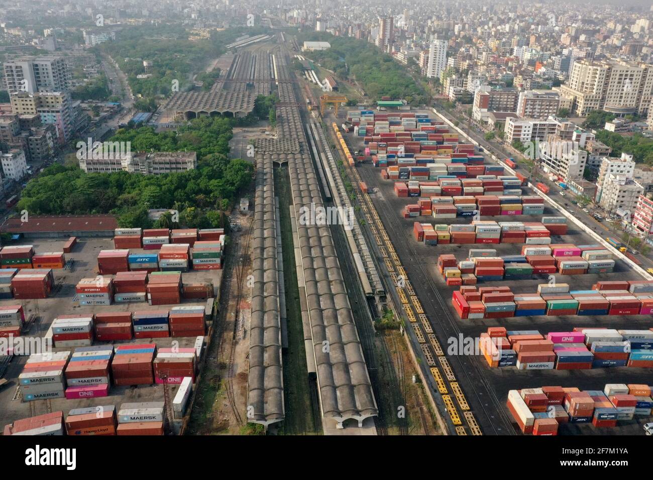 Dhaka, Bangladesh - April 05, 2021: Kamalapur Railway Station is the ...
