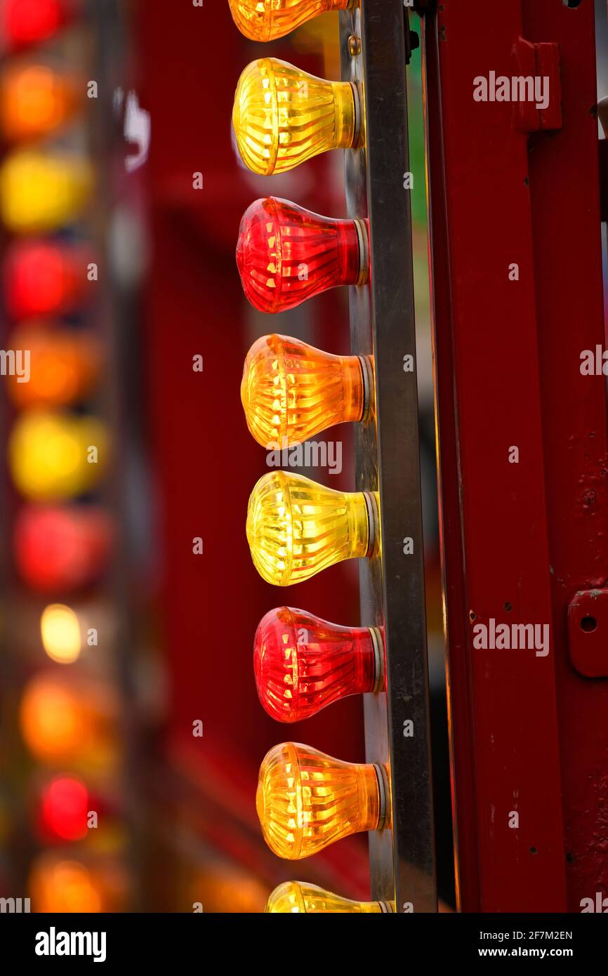 Lights on a Fairground ride Stock Photo - Alamy