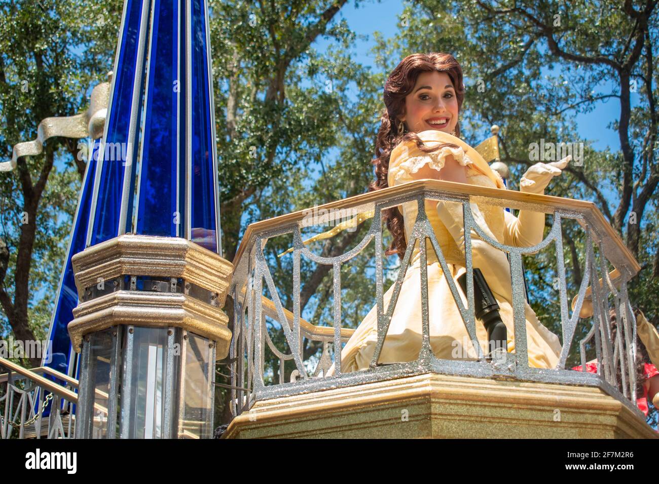 Orlando, Florida. August 04, 2020. Belle waving from the balcony at ...