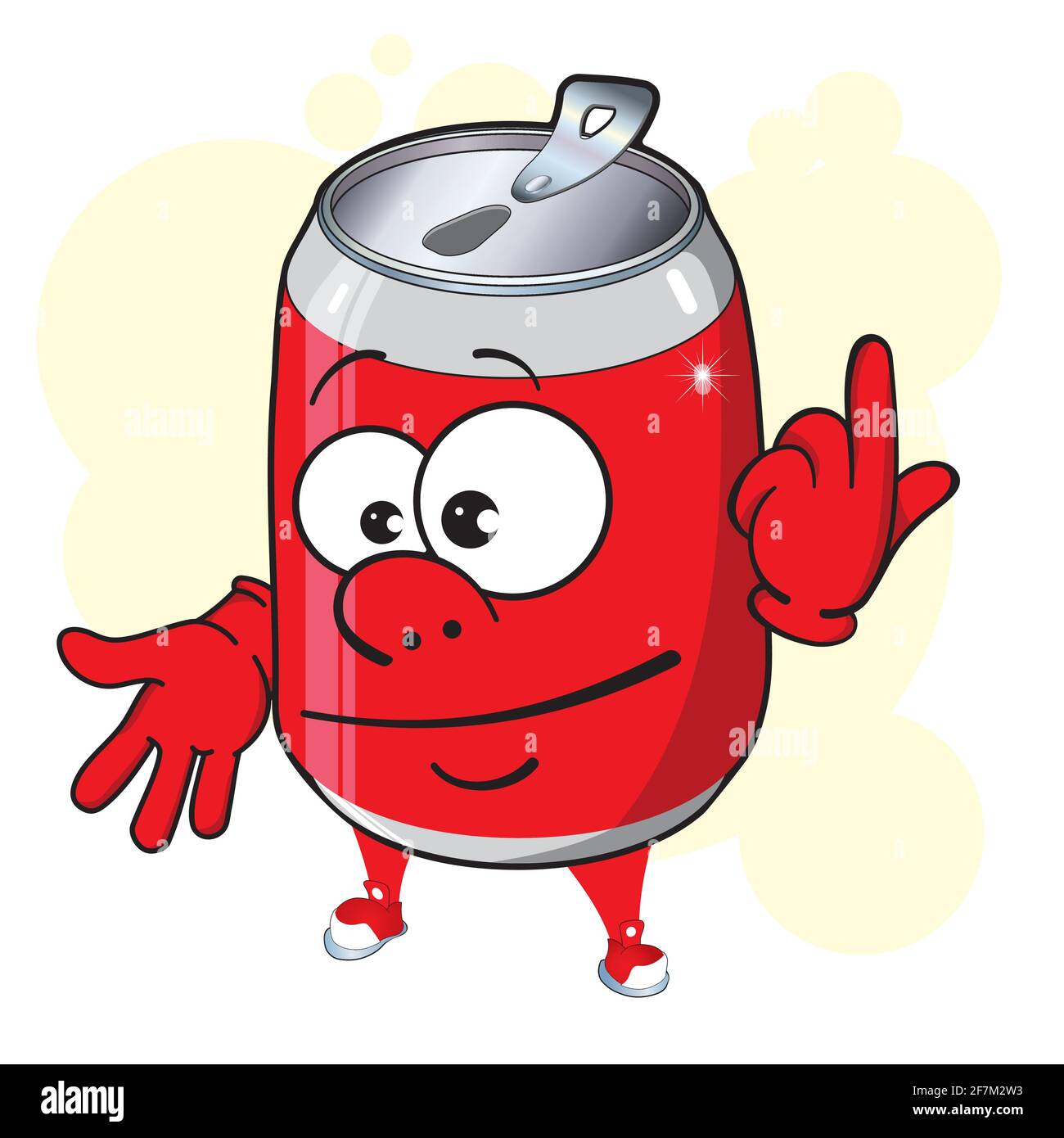 Cartoon Soda Can With Face