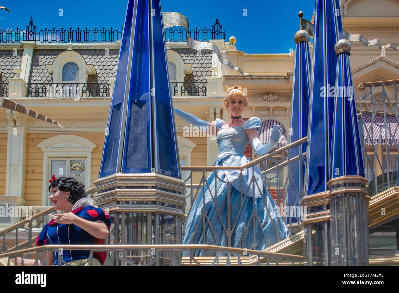 Orlando, Florida. August 04, 2020. Cinderella and Snow White on ...