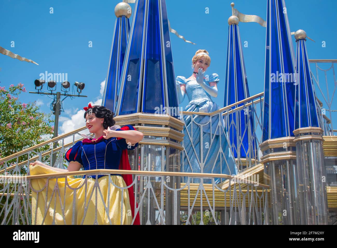 Orlando, Florida. August 04, 2020. Cinderella and Snow White on ...