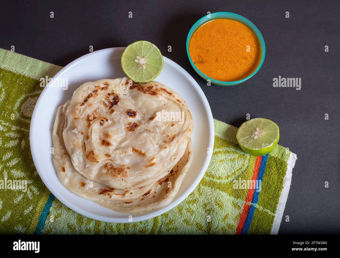 Kerala Parotta layered flat bread using wheat popular in south India ...