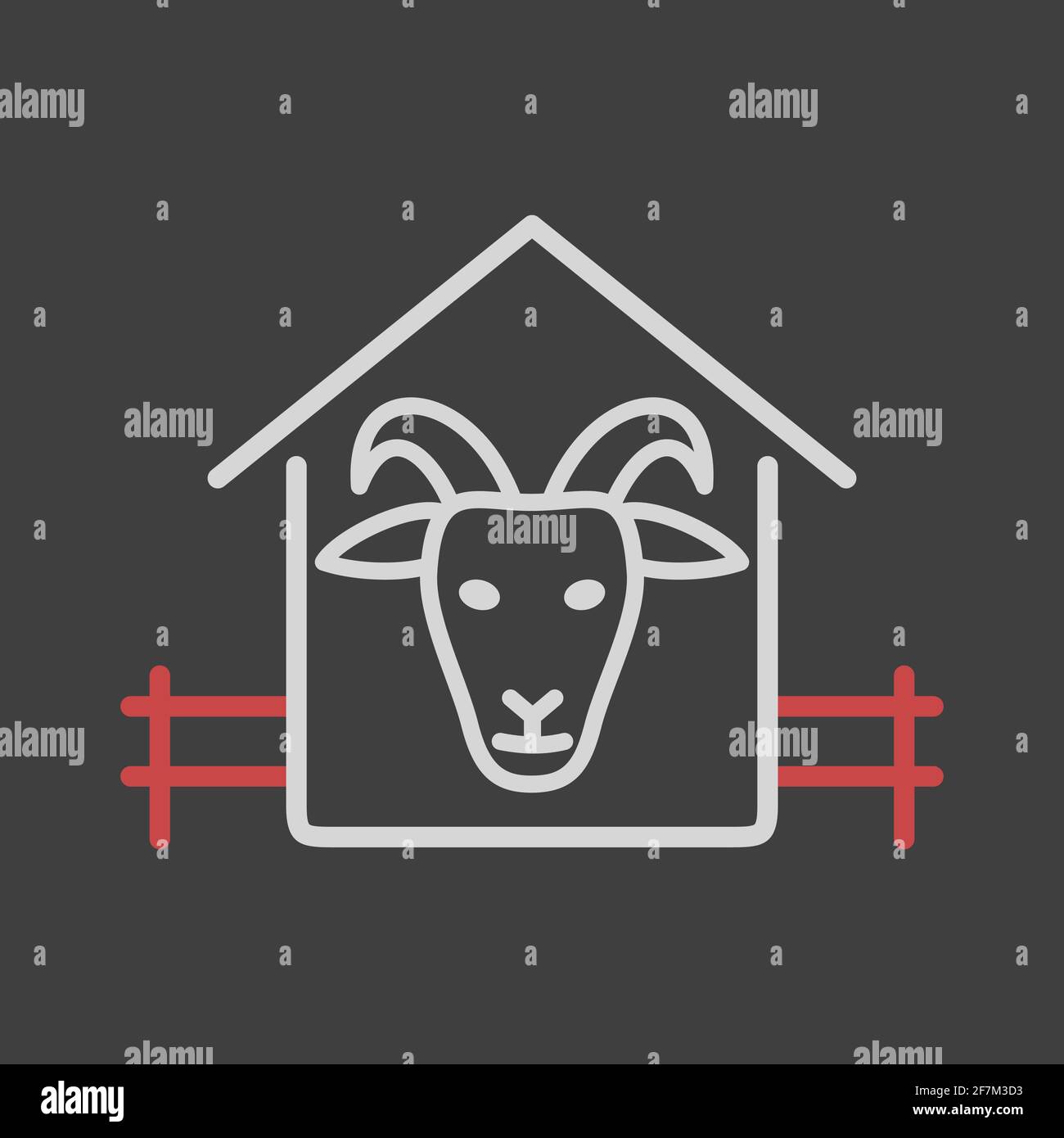 Goat house icon. Farm animal sign. Graph symbol for your web site ...