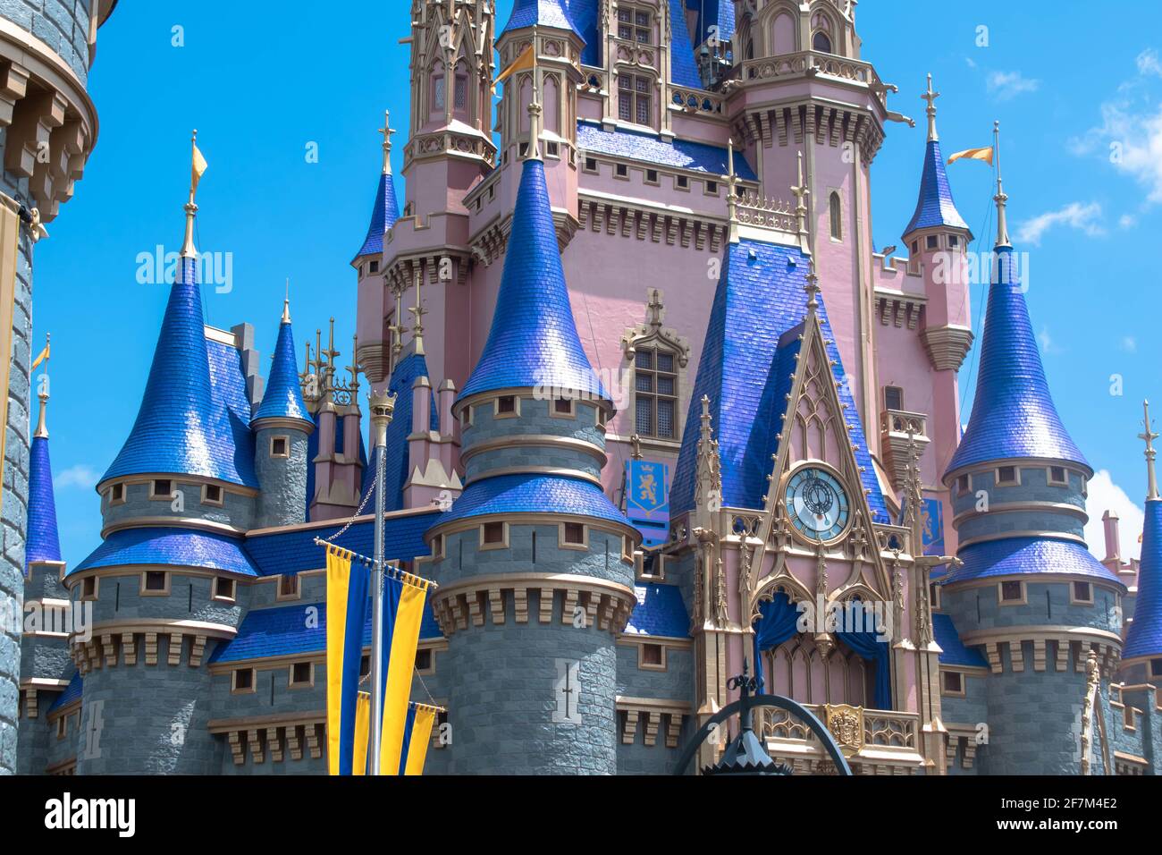 Orlando, Florida. August 04, 2020. Partial view of Cinderella Castle at ...