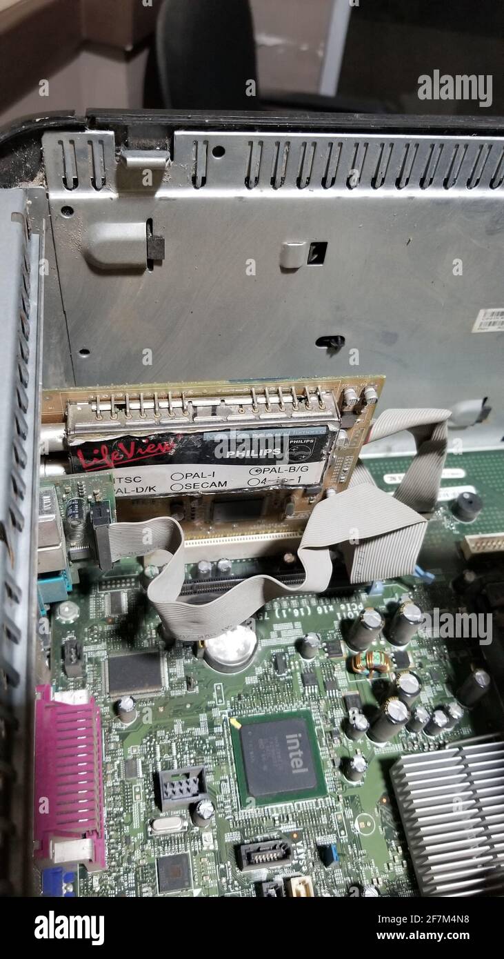 Computer mainboard with components Stock Photo - Alamy