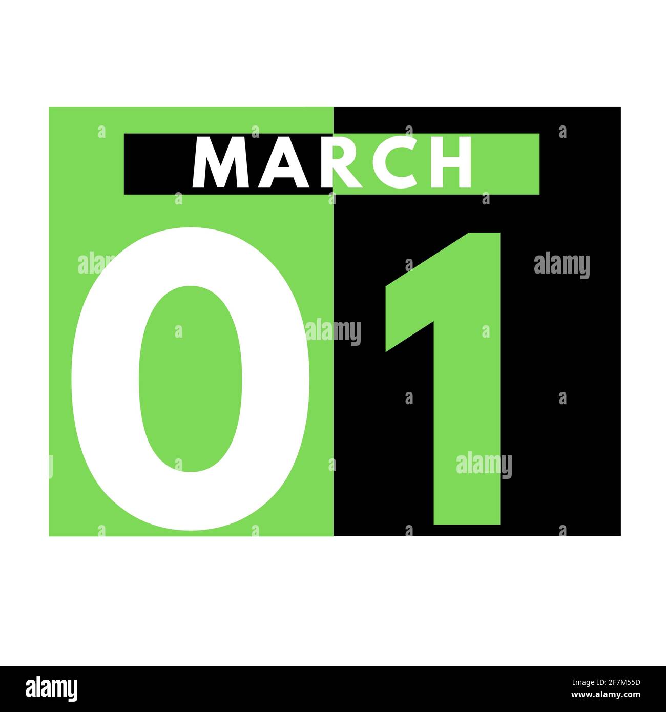 March 1 . Flat daily calendar icon .date ,day, month .calendar for the ...