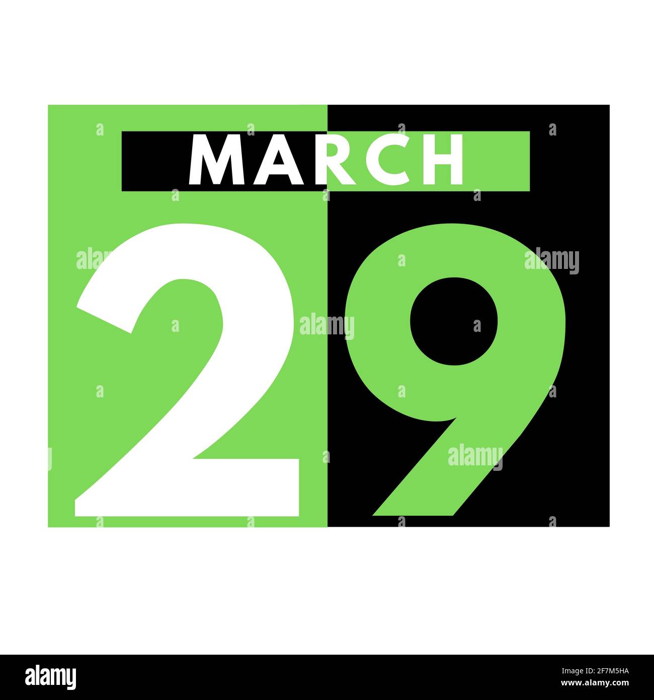 March 29 . Flat daily calendar icon .date ,day, month .calendar for the ...