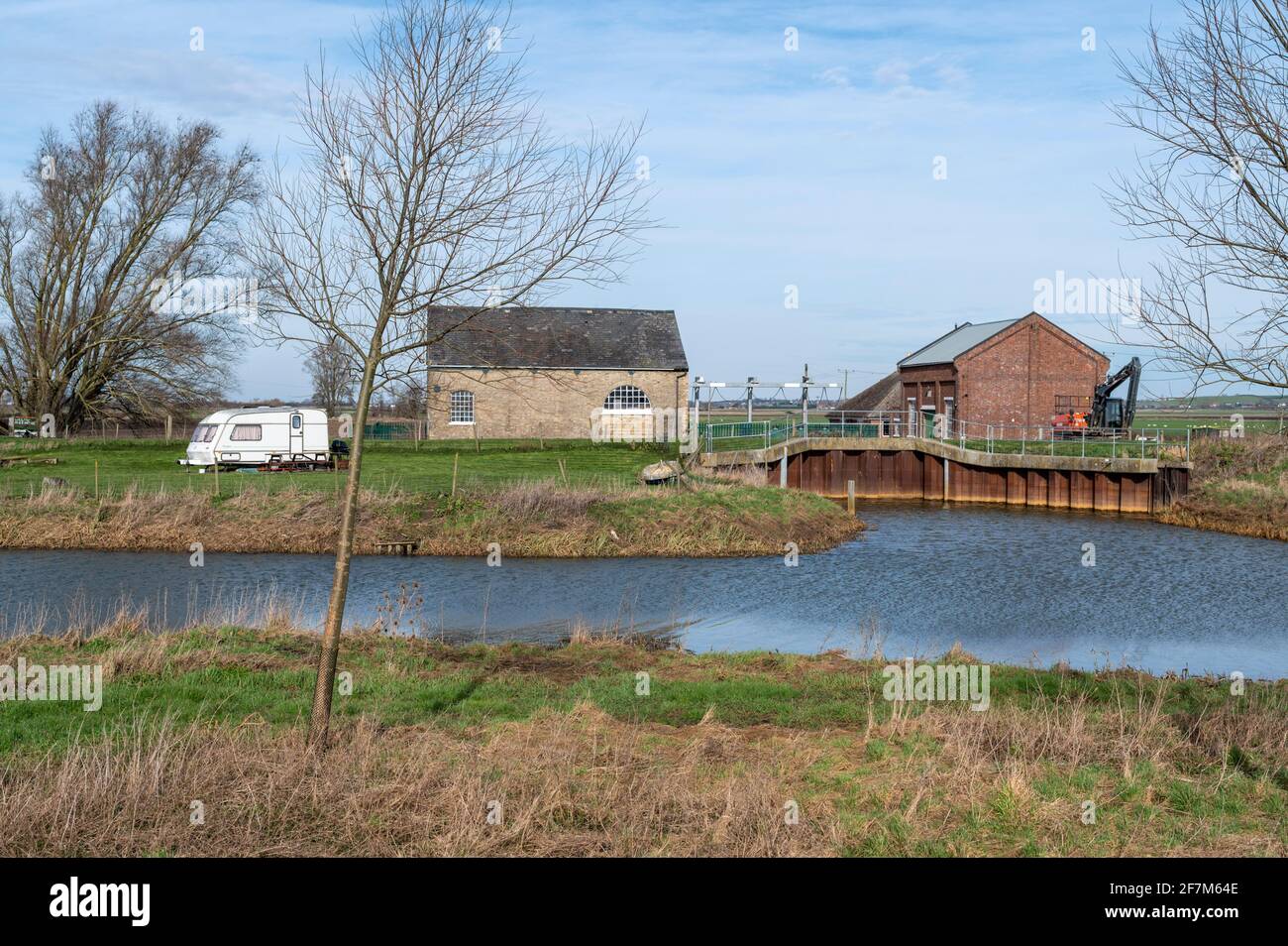A pumping station to help drain the Fens on the Old West River near ...