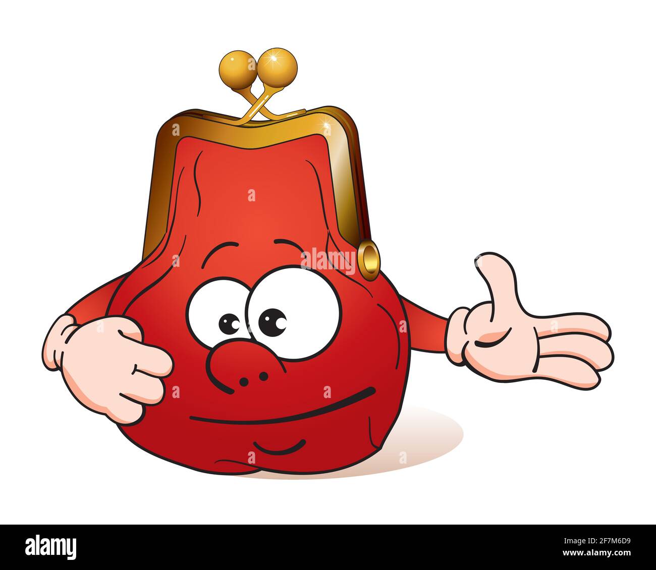 Wallet, Cash purse. Cute cartoon mascot character. Coin wallet. Retro ...