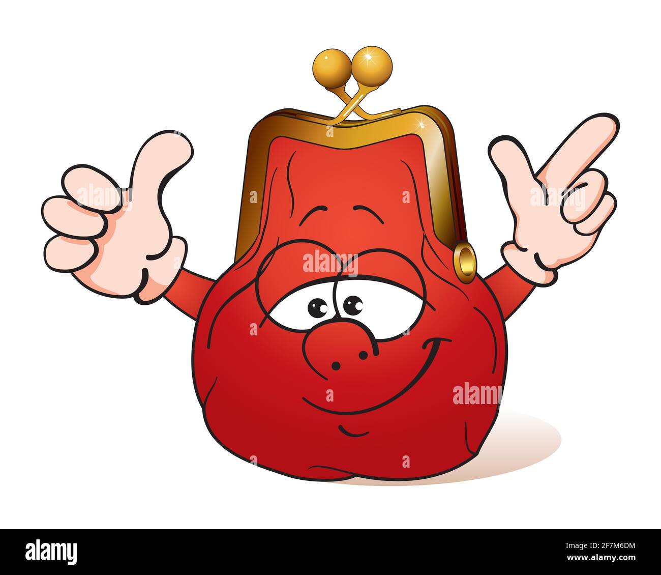 Wallet, Cash purse. Cute cartoon mascot character. Coin wallet. Retro ...