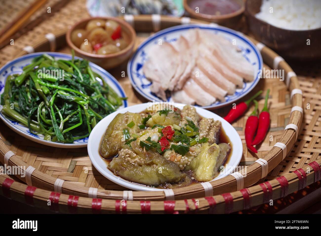 Vietnamese traditional family lunch set Stock Photo - Alamy