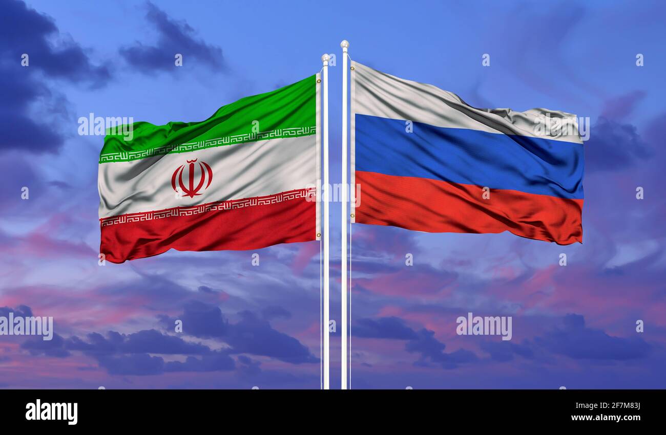 Russia flags and iran flags hi-res stock photography and images - Alamy