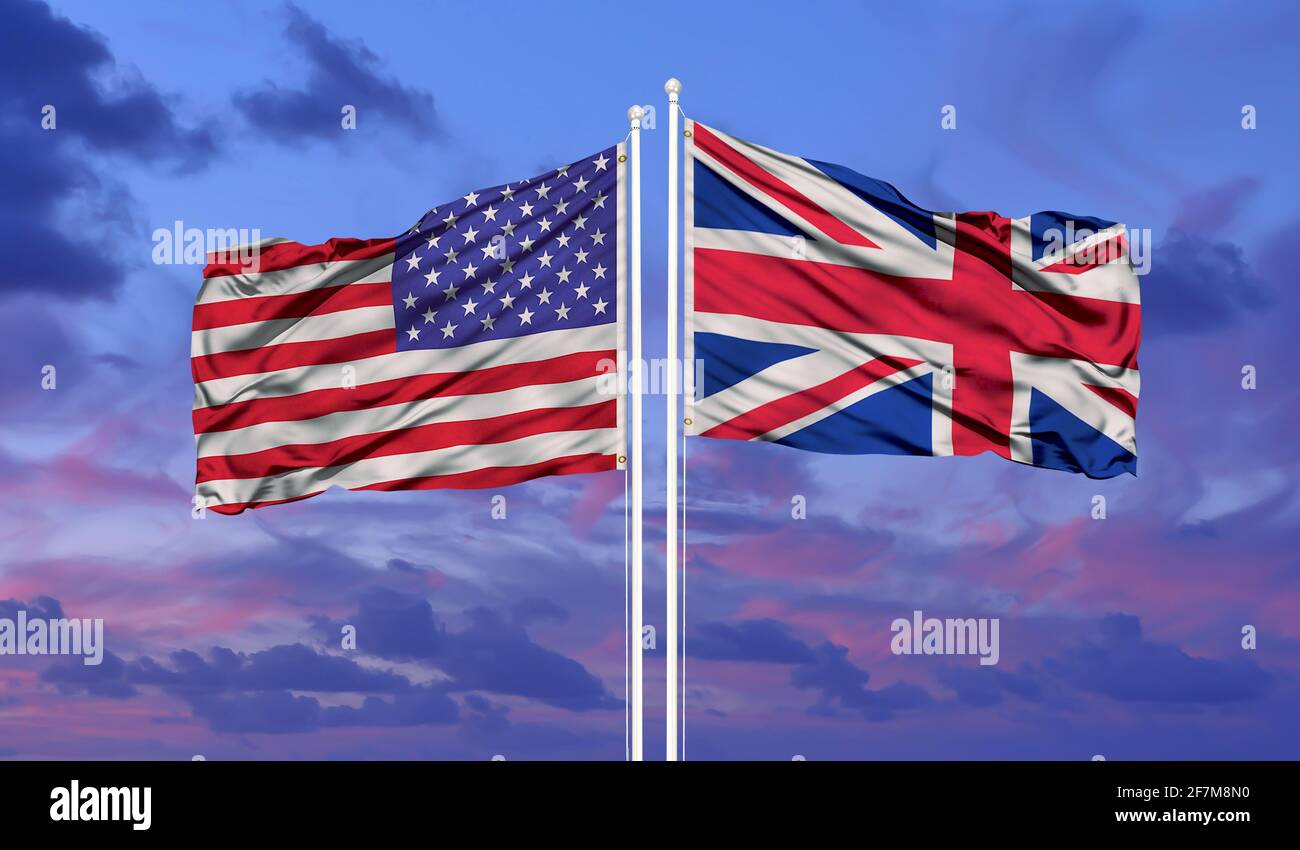 Flags of united kingdom and america usa hi-res stock photography and ...