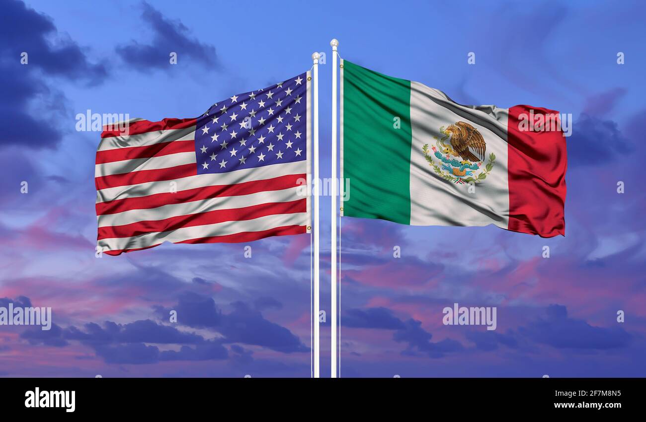Mexico us flag hi-res stock photography and images - Alamy