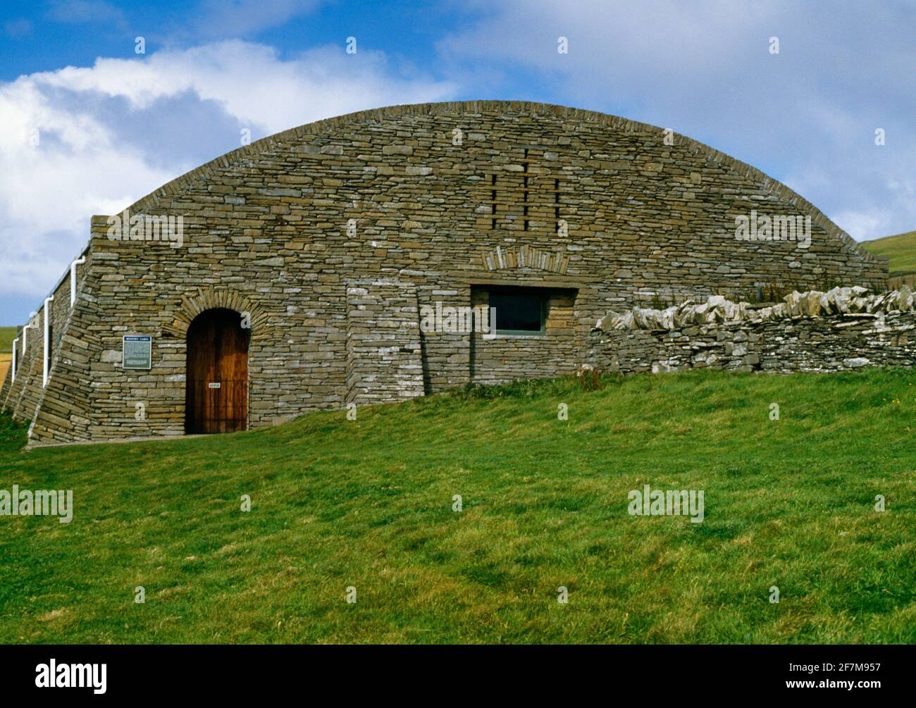 General exterior view of the modern hangar-like building which protects ...