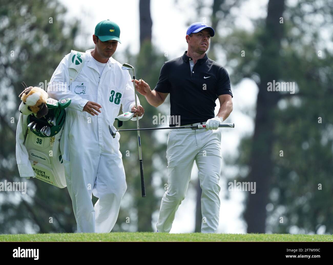 Augusta, United States. 08th Apr, 2021. Rory McIlroy walks with his ...