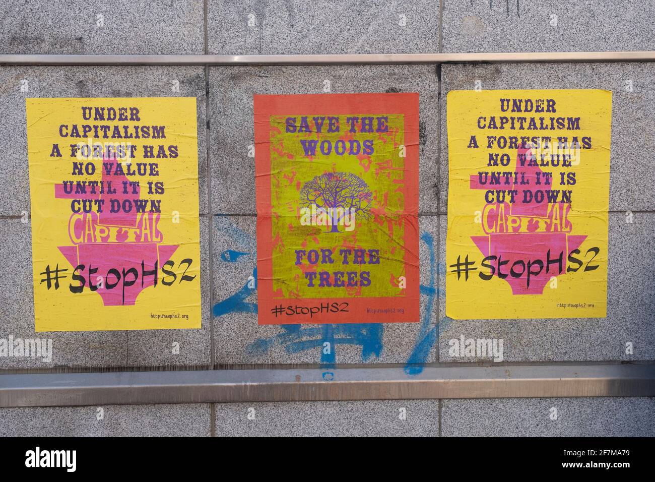 Stop HS2 environmental campaign posters on 30th March 2021 in ...