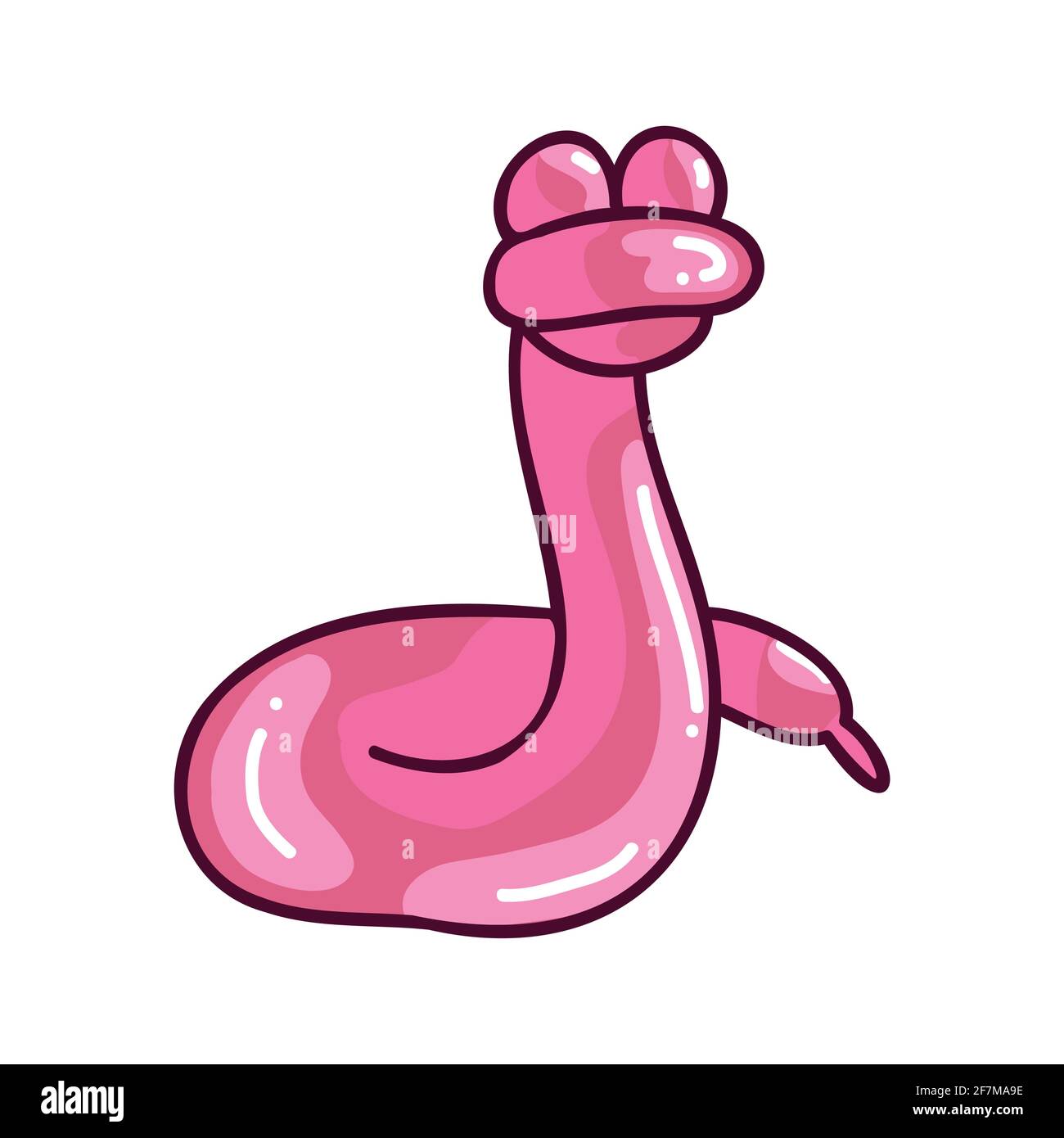 Cute Pink Snake Cartoon