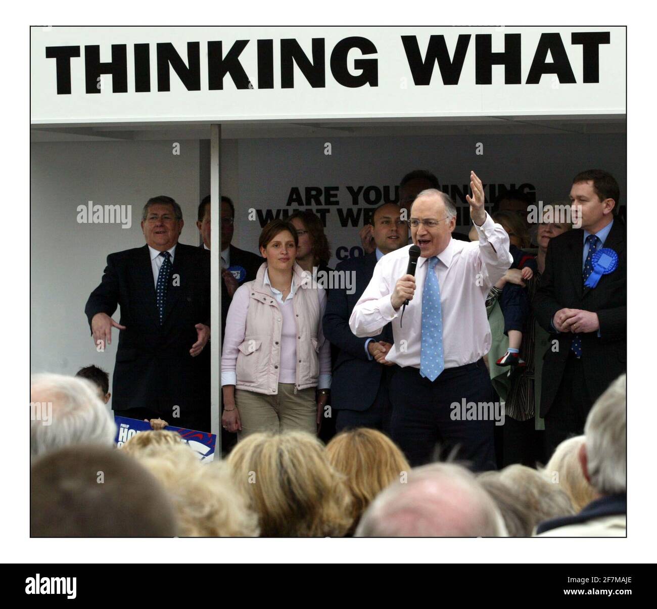 Michael Howard addresses a crowd on his visits to Rothwell in ...