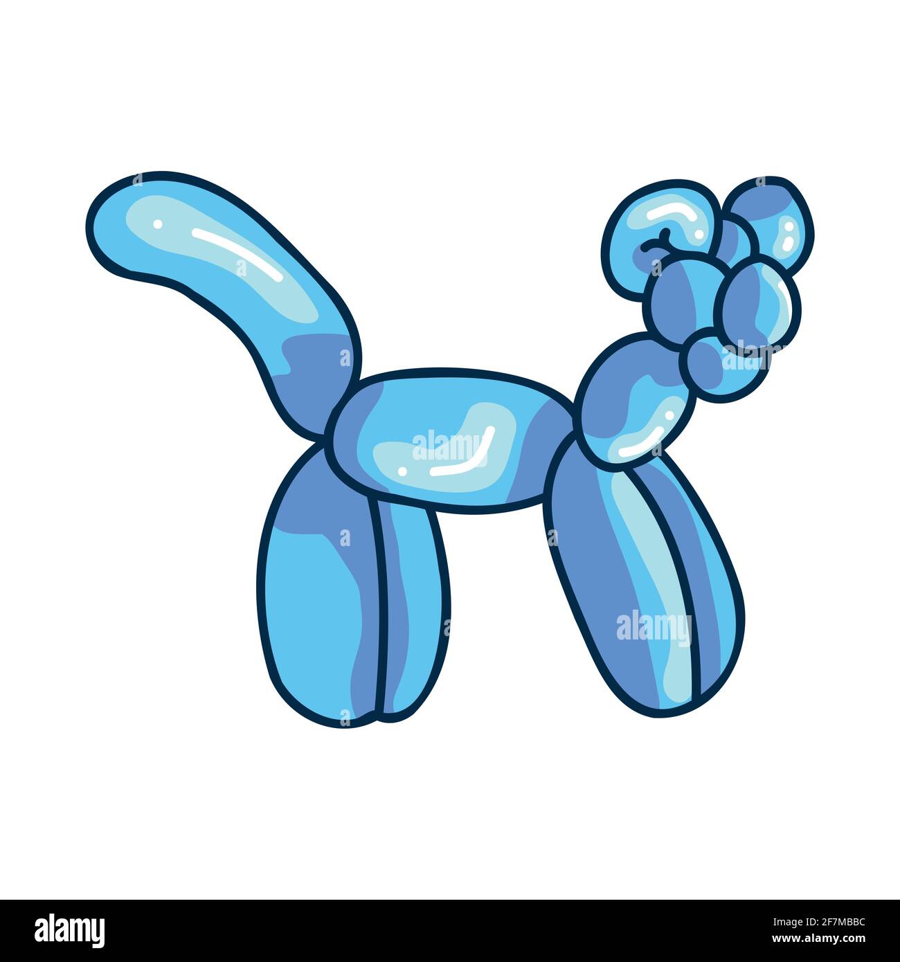 Cute cartoon blue boys cat balloon animal vector illustration. Simple ...