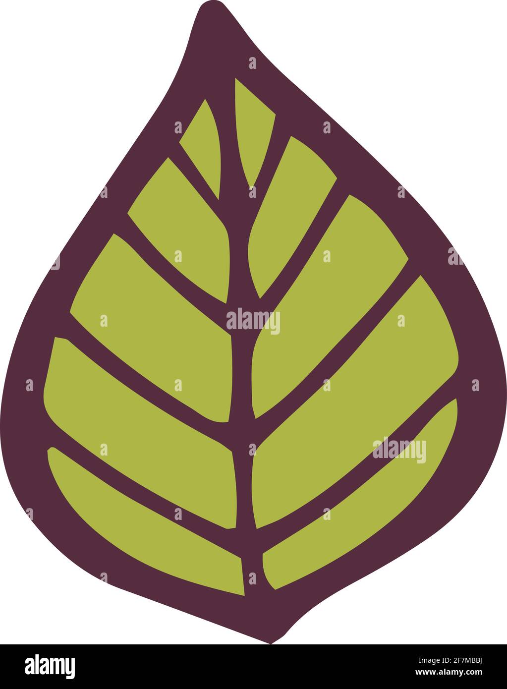 Flat tree leaf icon, hand drawn and outline style Stock Vector Image ...